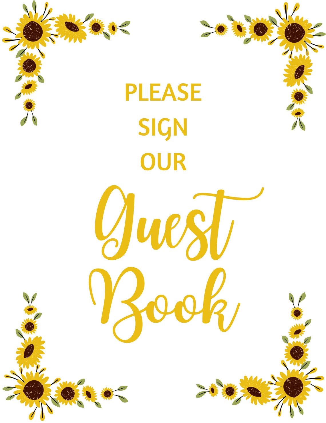 Sunflower Wedding Signage Bundle - Etsy