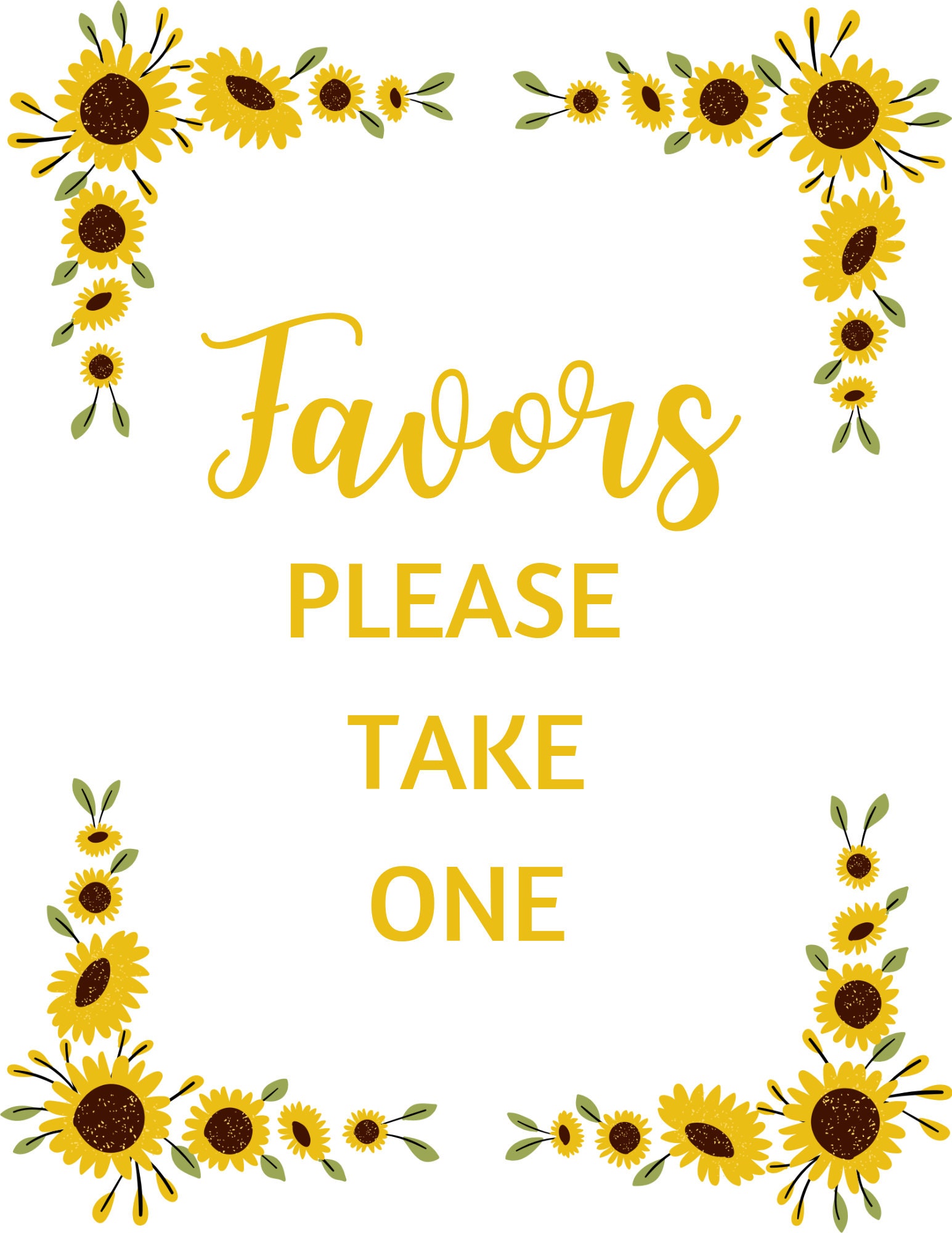Sunflower Wedding Signage Bundle - Etsy