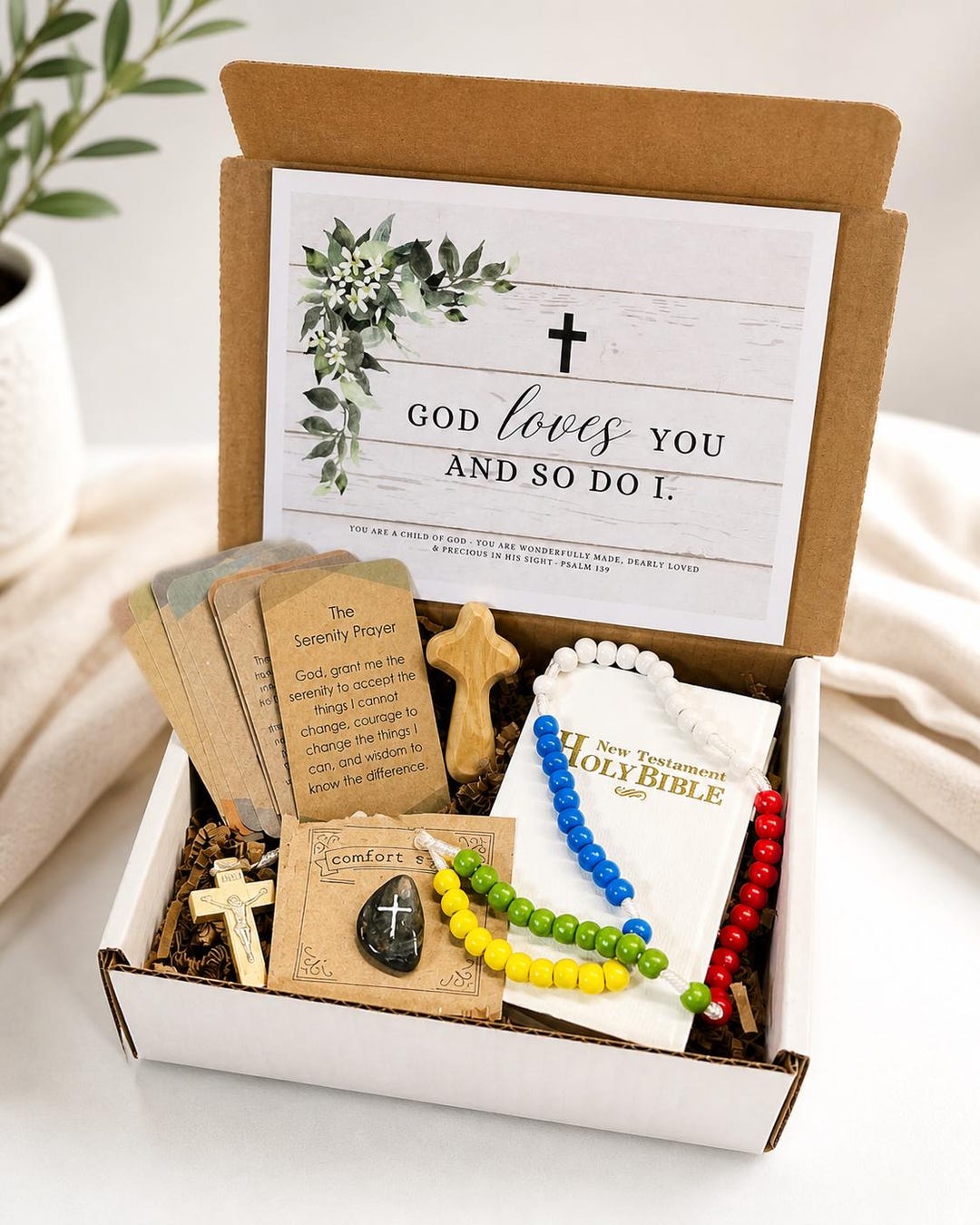 First Communion Gift Box, Catholic Communion Gift Set, Rosary & Bible ...