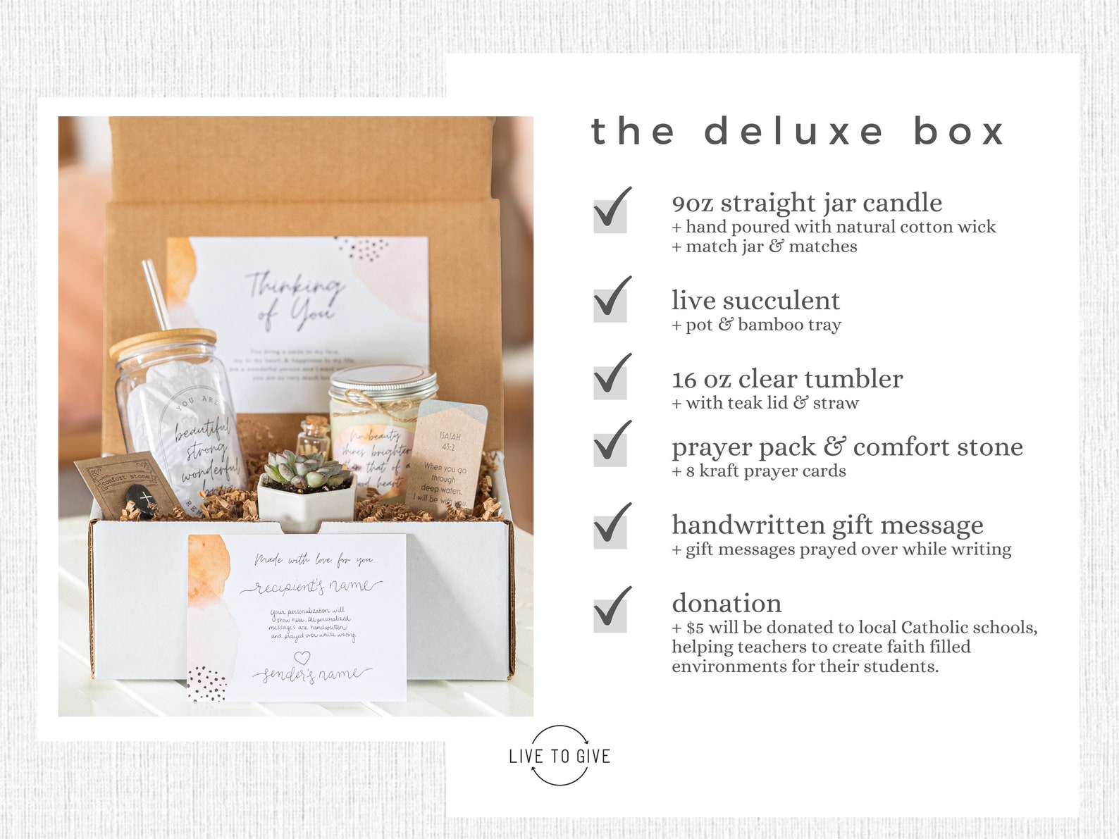 Thinking of You Care Package Care Package for Her Live Succulent Soy ...