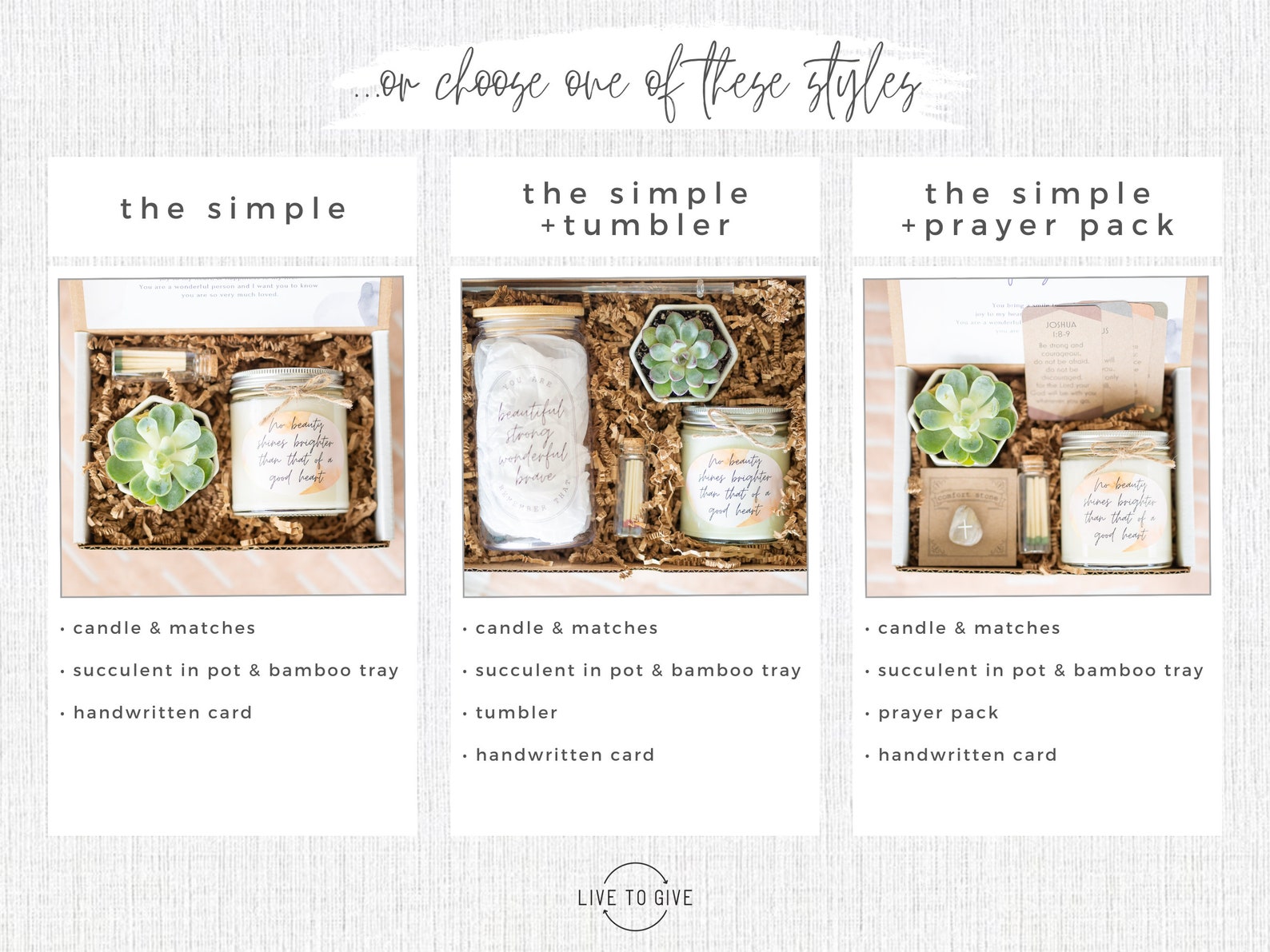 Thinking of You Care Package Care Package for Her Live Succulent Soy ...