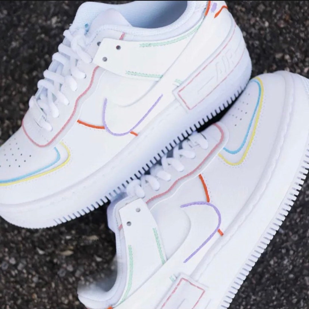 Pastel Outline Shadow Air Force 1 / Pastel Air Force 1 / Cartoon Air ...