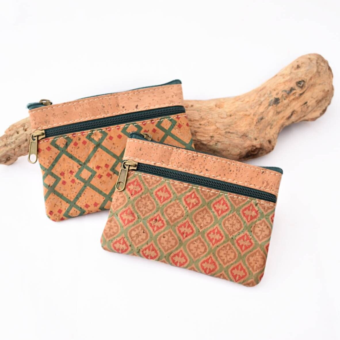 Vegan Coin Purse Two Zip Purse Natural Cork Coin Purse - Etsy UK