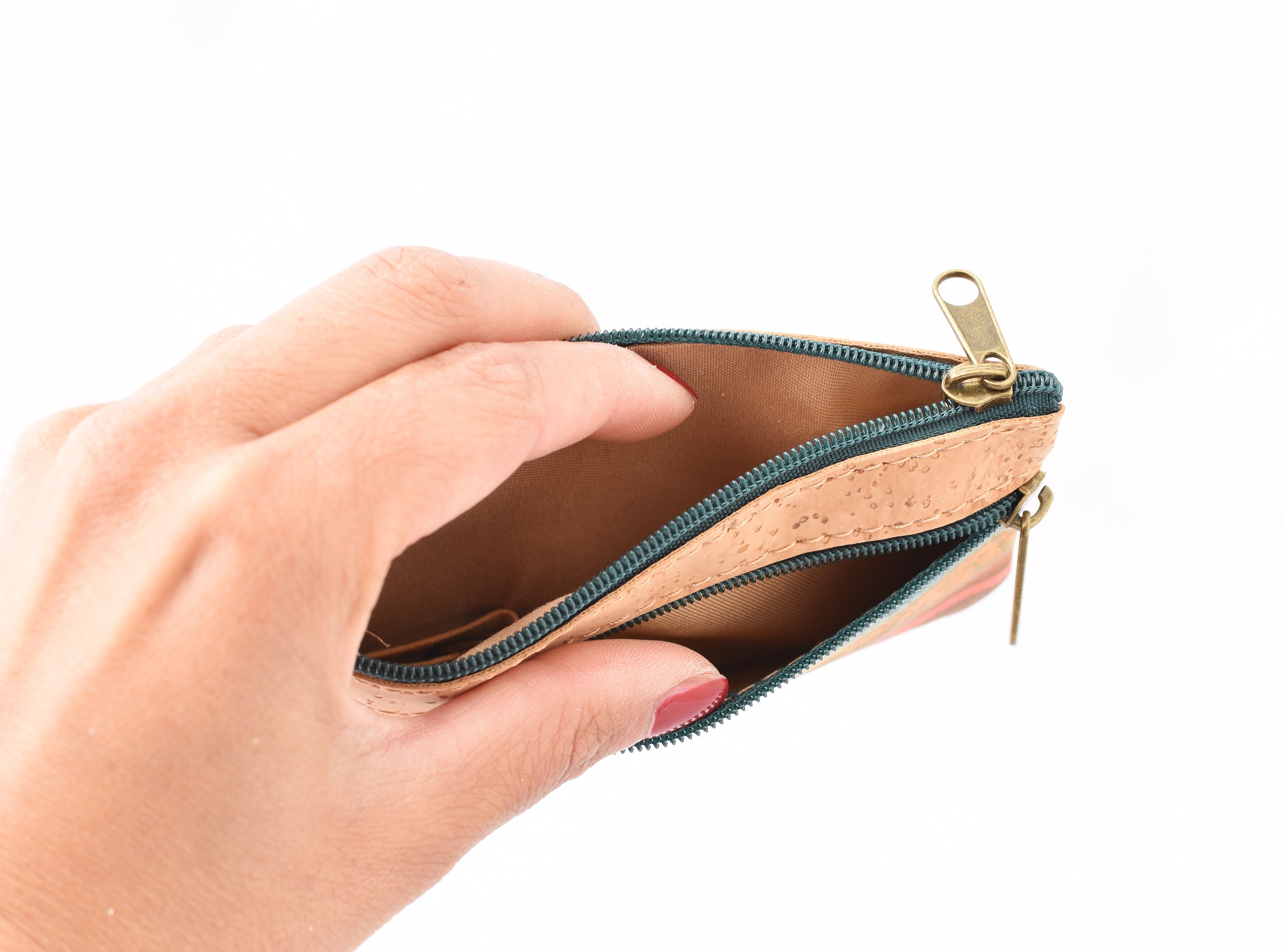 Vegan Coin Purse Two Zip Purse Natural Cork Coin Purse - Etsy UK