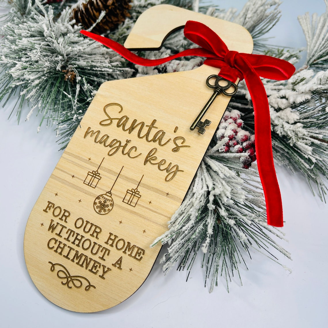 Santa's Magic Key Door Knob Hanger, Christmas Eve Tradition, Santa's Key, Home With No Chimney ...