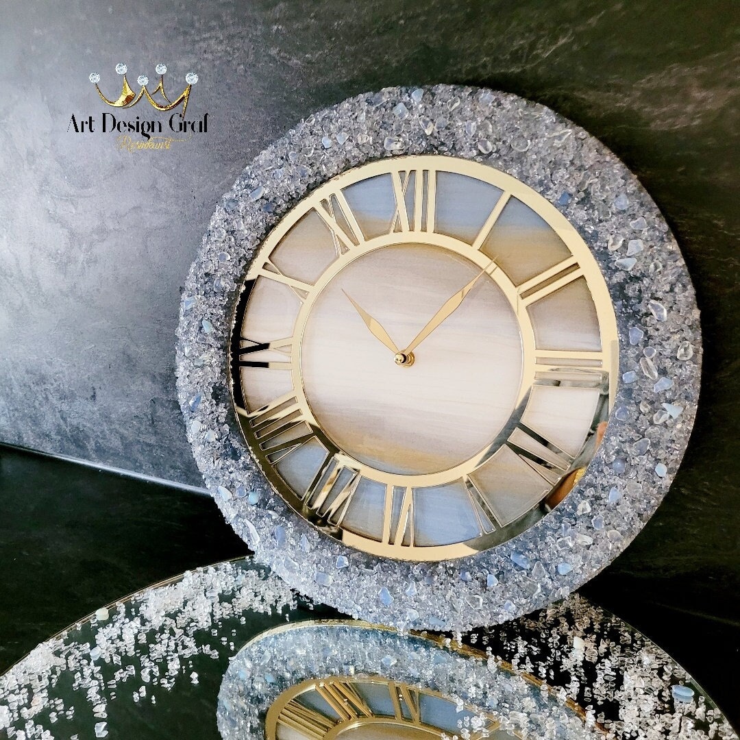 Resin Clock Epoxy Resin Clock Wall Clock Clock Time Clock Opalith Clock ...