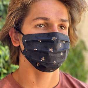 Bee Face Mask Bumble Bee Animal Bug Tropical Food Grocery Adjustable ...