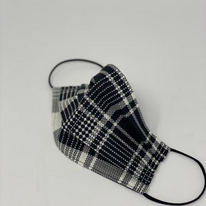 Plaid Face Mask Fall Spring Lightweight Gingham Check Black - Etsy