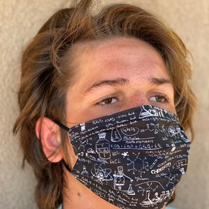 Science Face Mask Chemistry Biology Scientist Adjustable Ear Elastic ...