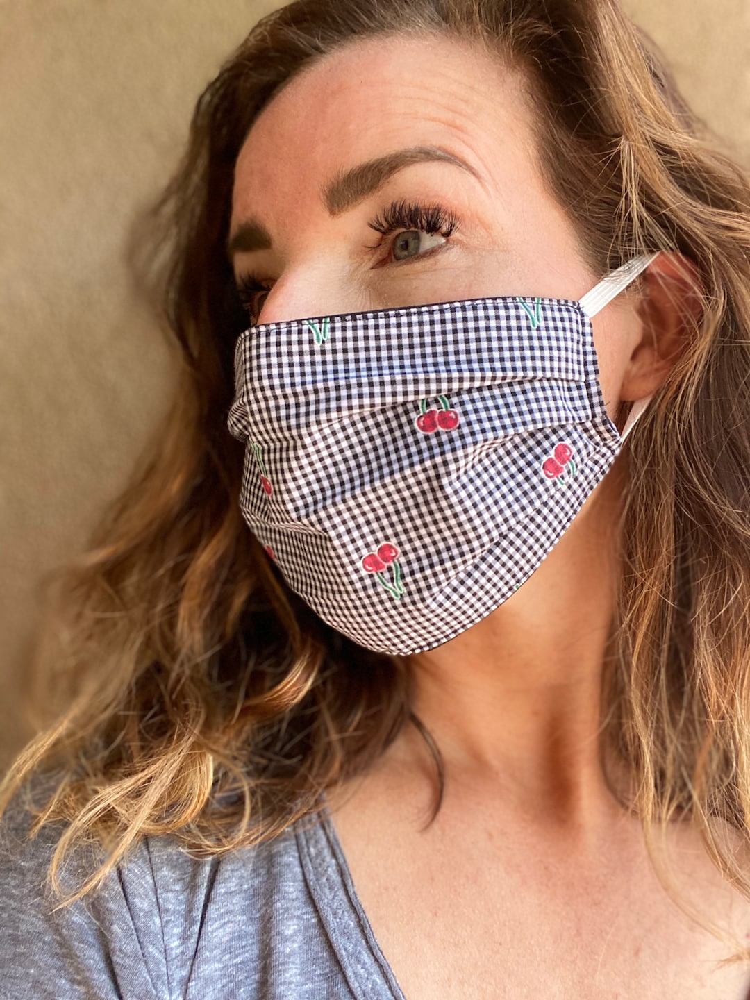 Cherry Face Mask Lightweight Cherries Rockabilly Food - Etsy