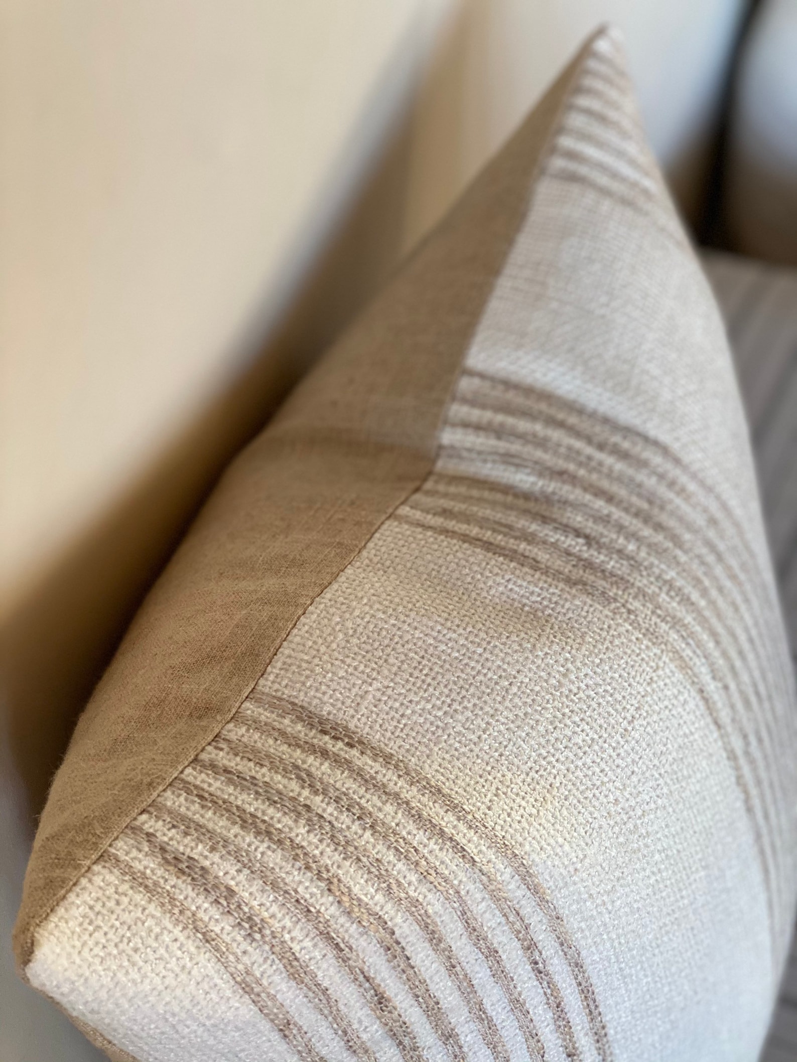 Designer Stripe Pattern Pillow Cream Background With Oatmeal - Etsy