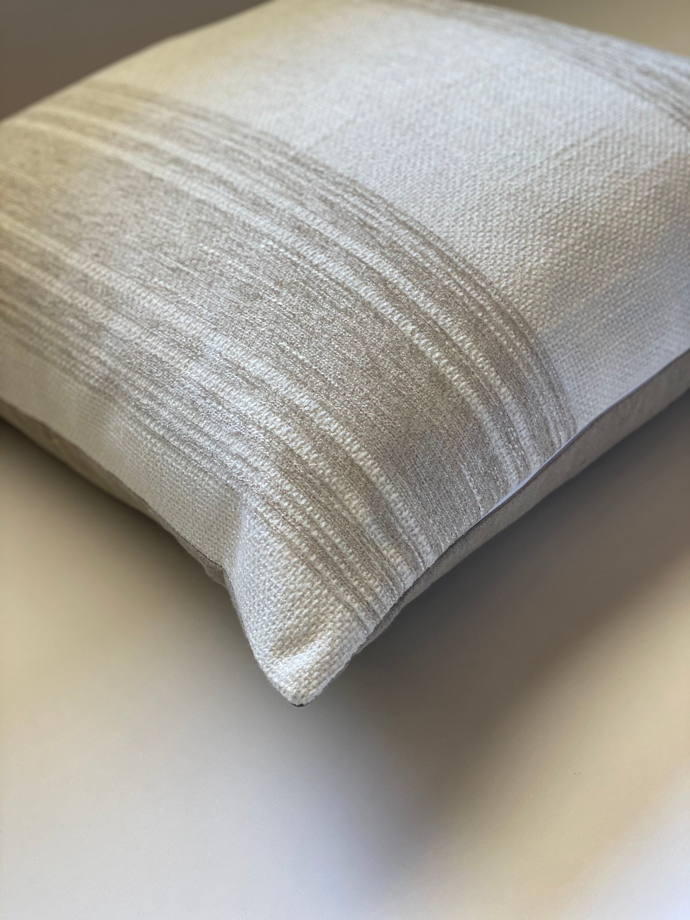 Designer Stripe Pattern Pillow Cover Cream Background Oatmeal - Etsy