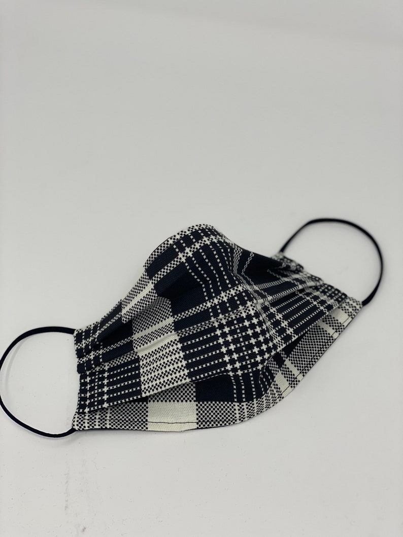Plaid Face Mask Fall Spring Lightweight Gingham Check Black | Etsy
