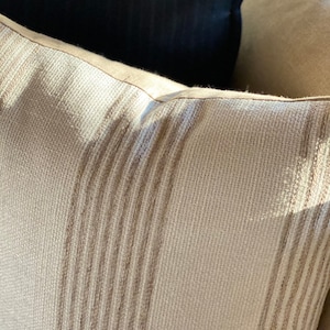 Designer Stripe Pattern Pillow Cream Background With Oatmeal Stripe ...