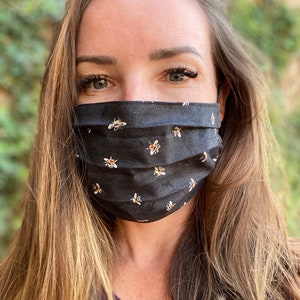 Bee Face Mask Bumble Bee Animal Bug Tropical Food Grocery Adjustable ...