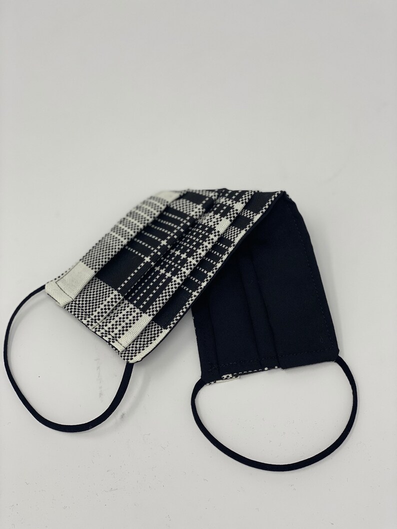 Plaid Face Mask Fall Spring Lightweight Gingham Check Black - Etsy
