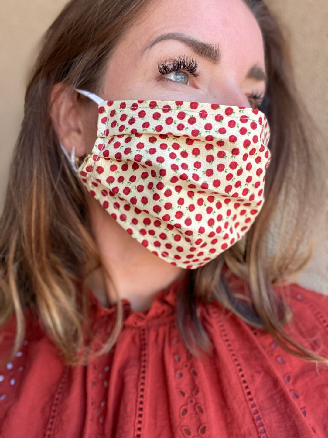 Apple Face Mask Fall Lightweight Teacher School Mask Apples - Etsy