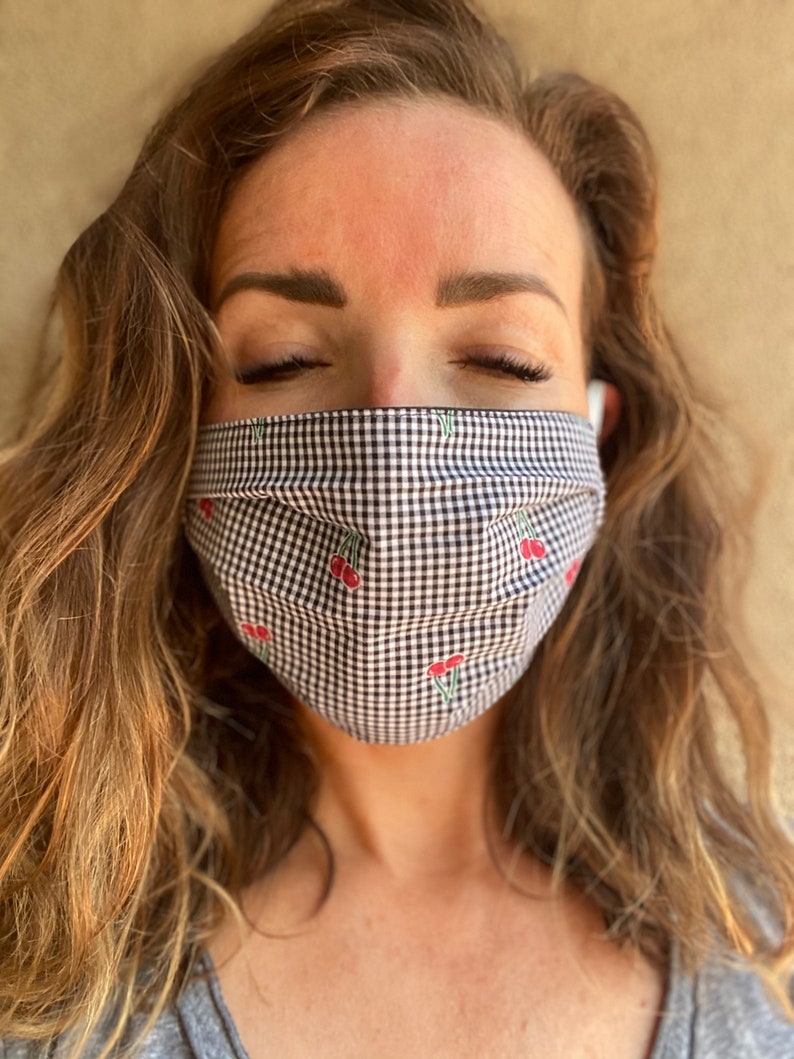 Cherry Face Mask Lightweight Cherries Rockabilly Food | Etsy