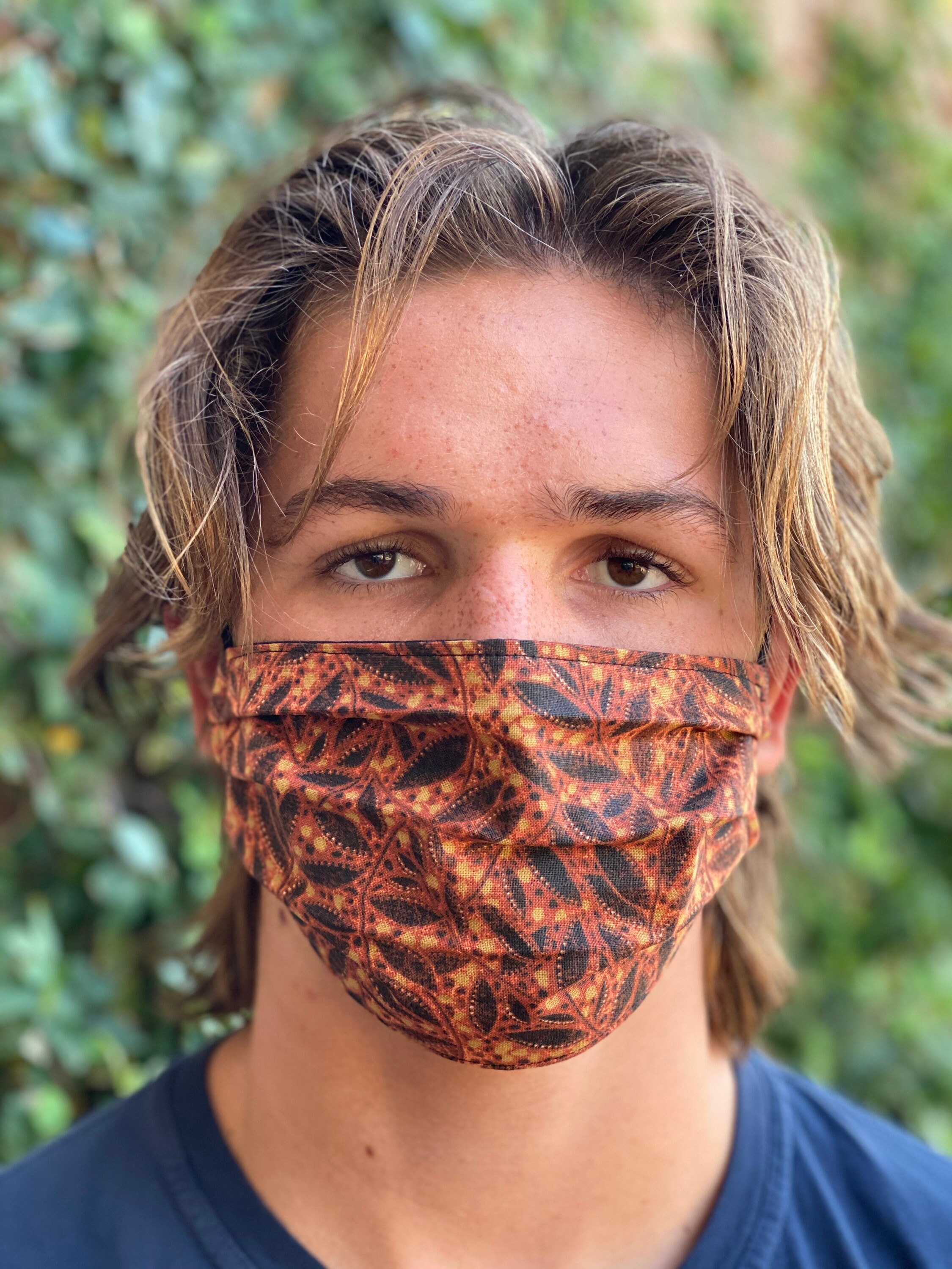 Fall Leaf Face Mask Fall Autumn Orange and Green Lightweight | Etsy