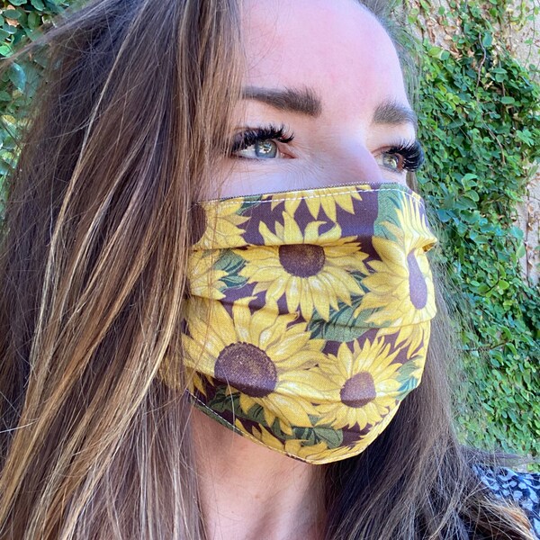 Sunflower Face Mask - Etsy