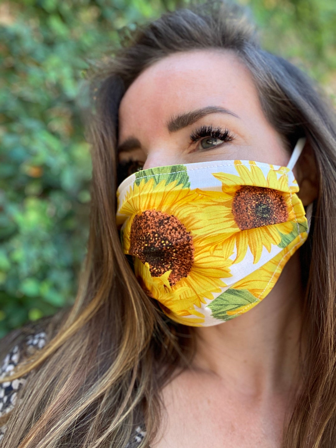 Sunflower Face Mask Lightweight Floral Womens Preppy, French, English ...