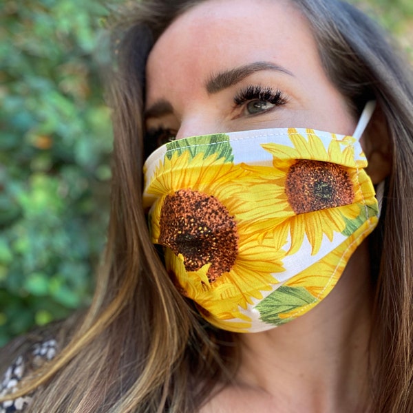 Sunflower Face Mask - Etsy