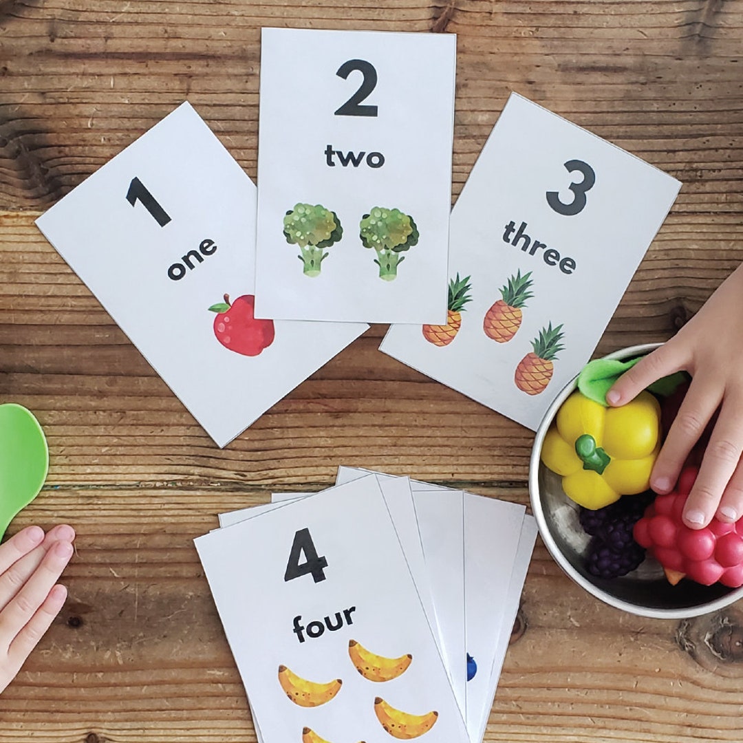 Veggie Number Cards | Veggie Number Printable | Homeschool Numbers ...