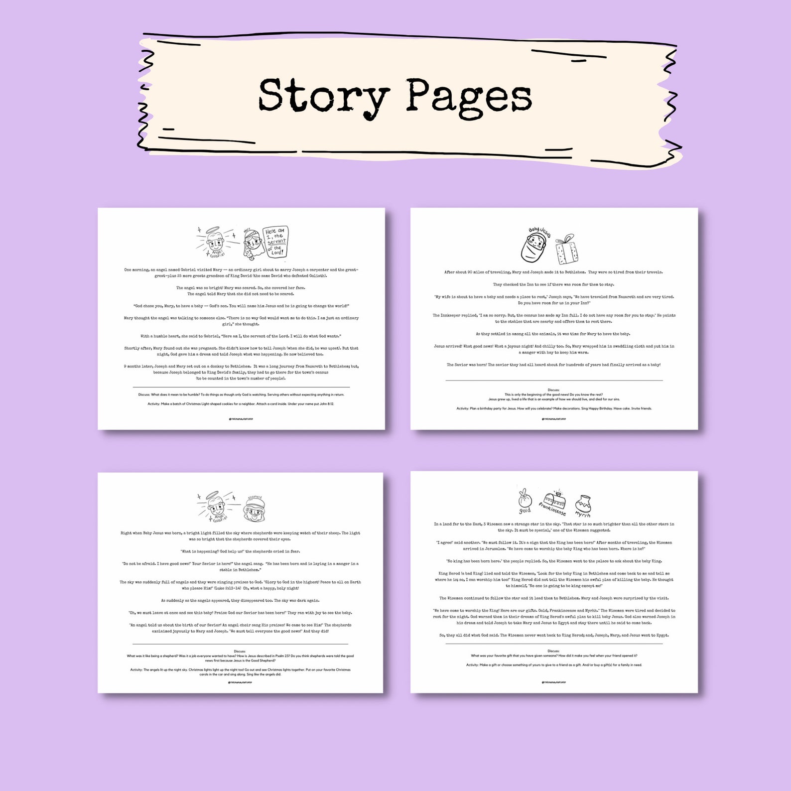 Christmas Story Activities, Bible Activities for Kids, Kid's Bible ...