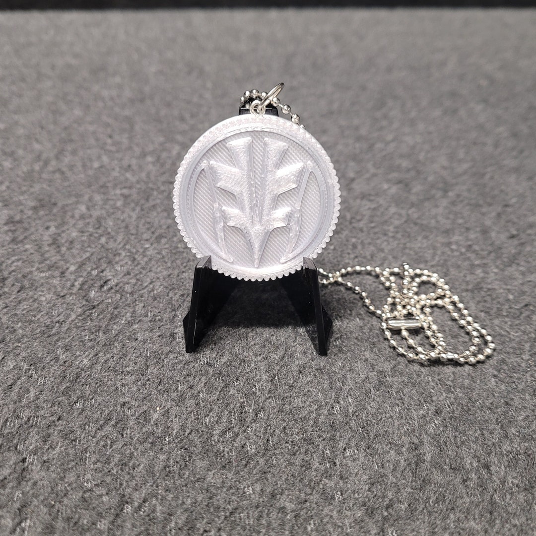 Power Coin Necklace | Silver 3D Printed Coin | Power Rangers Power Coin ...