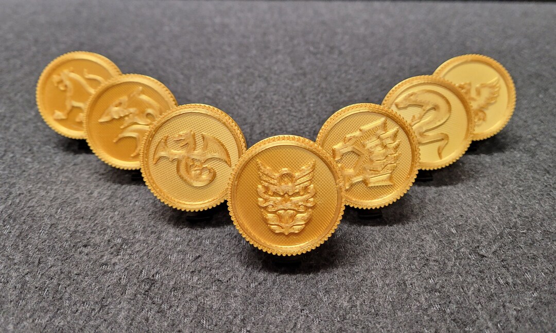 Buy Power Rangers Megaforce Whole Team 3D Printed Power Coin Online in ...
