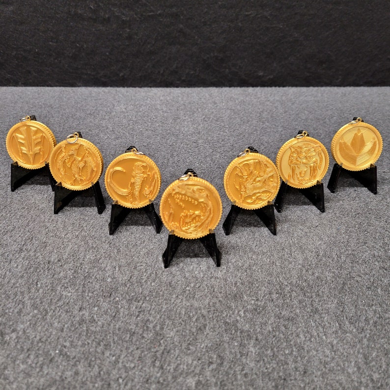Power Coin Necklace Gold 3D Printed Coin Power Rangers - Etsy