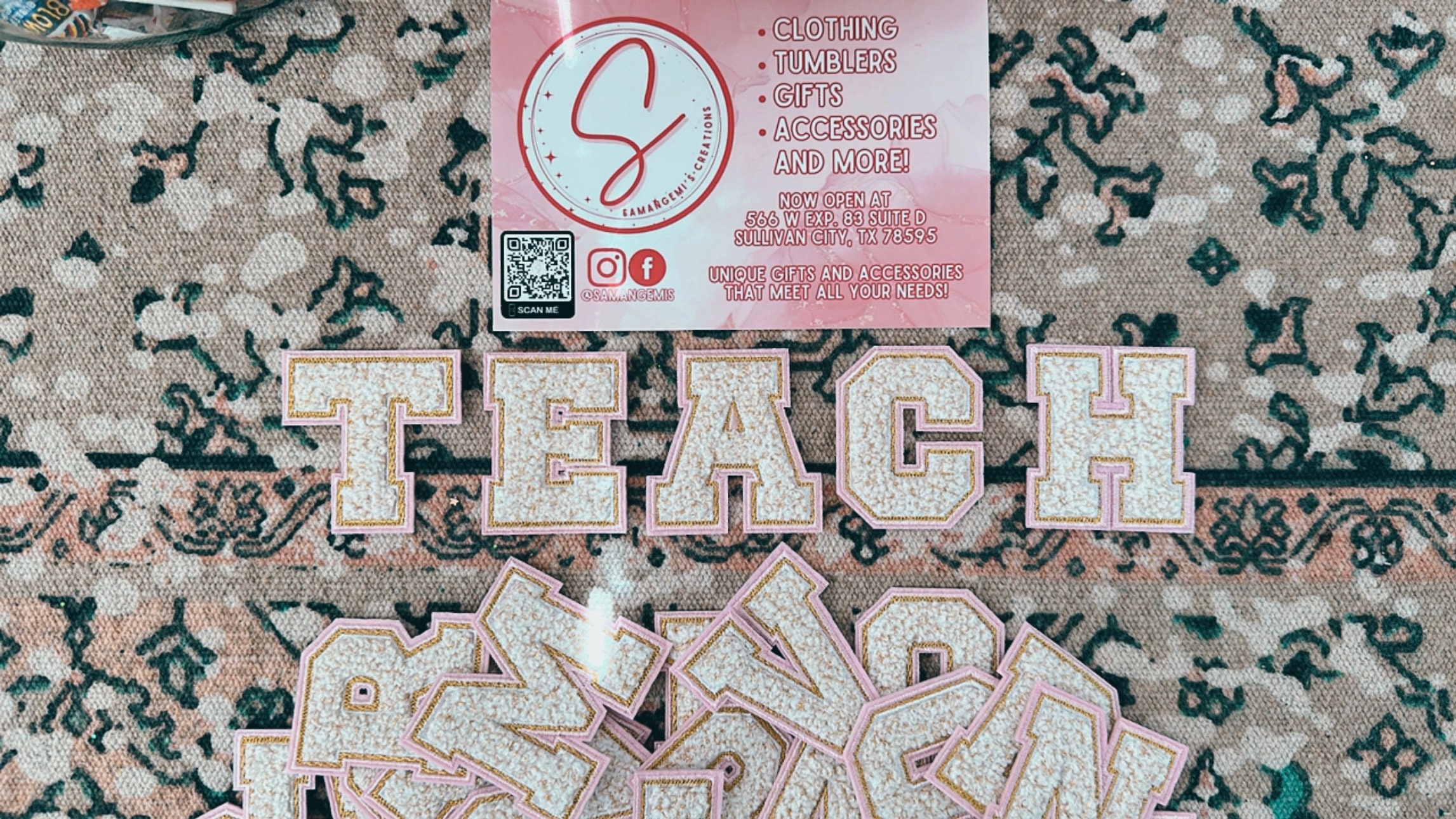 TEACH Pink Letter Patches - Etsy