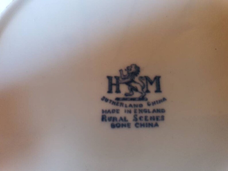 Vintage H & M Sutherland Bone China Rural Scene Pattern. Various Items ...