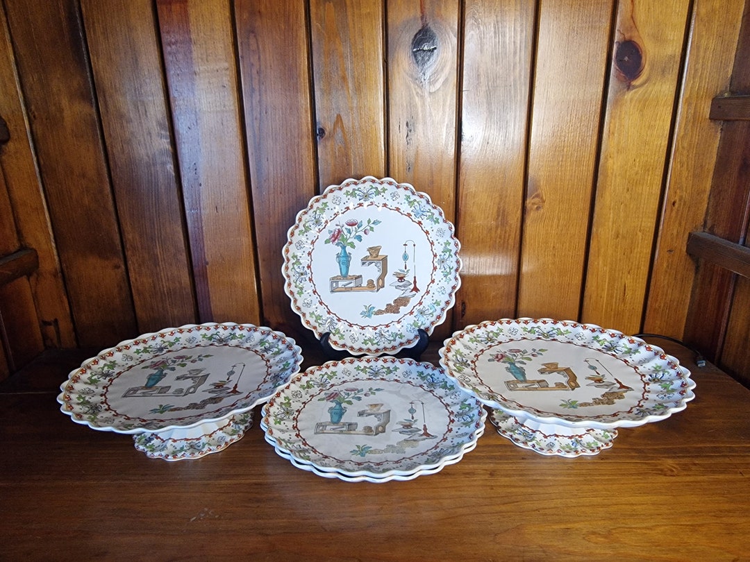 Antique Copeland Canton Pattern. Footed Plates and 8.5 Inch Plates ...