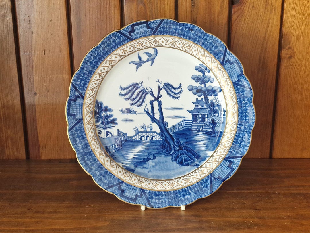 Vintage Booths Old Willow, Blue and White Willow Pattern Dinner Plate ...