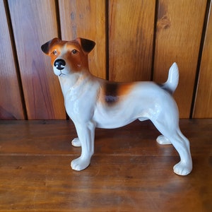 Vintage Jack Russell Dog Figure Made by Melba Ware. - Etsy
