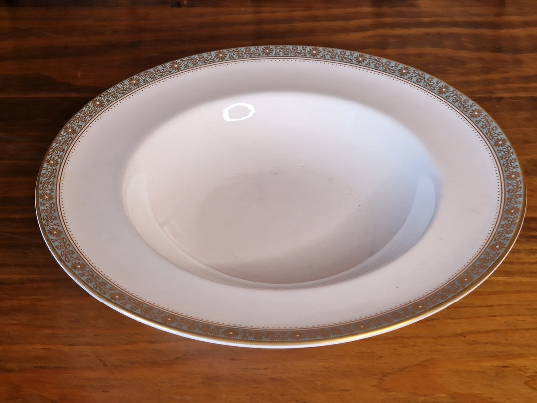 Vintage Royal Worcester Fine Bone China Rimmed Bowls. White With Blue ...