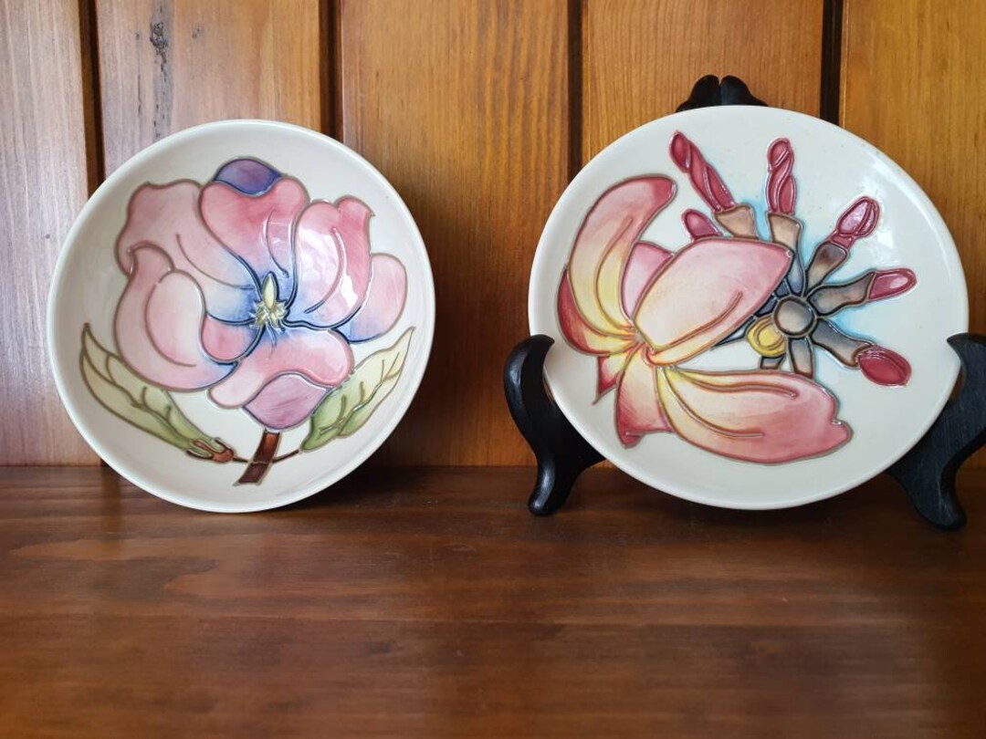 Vintage Moorcroft Pottery Items. Frangipani Design Pin Dish and ...