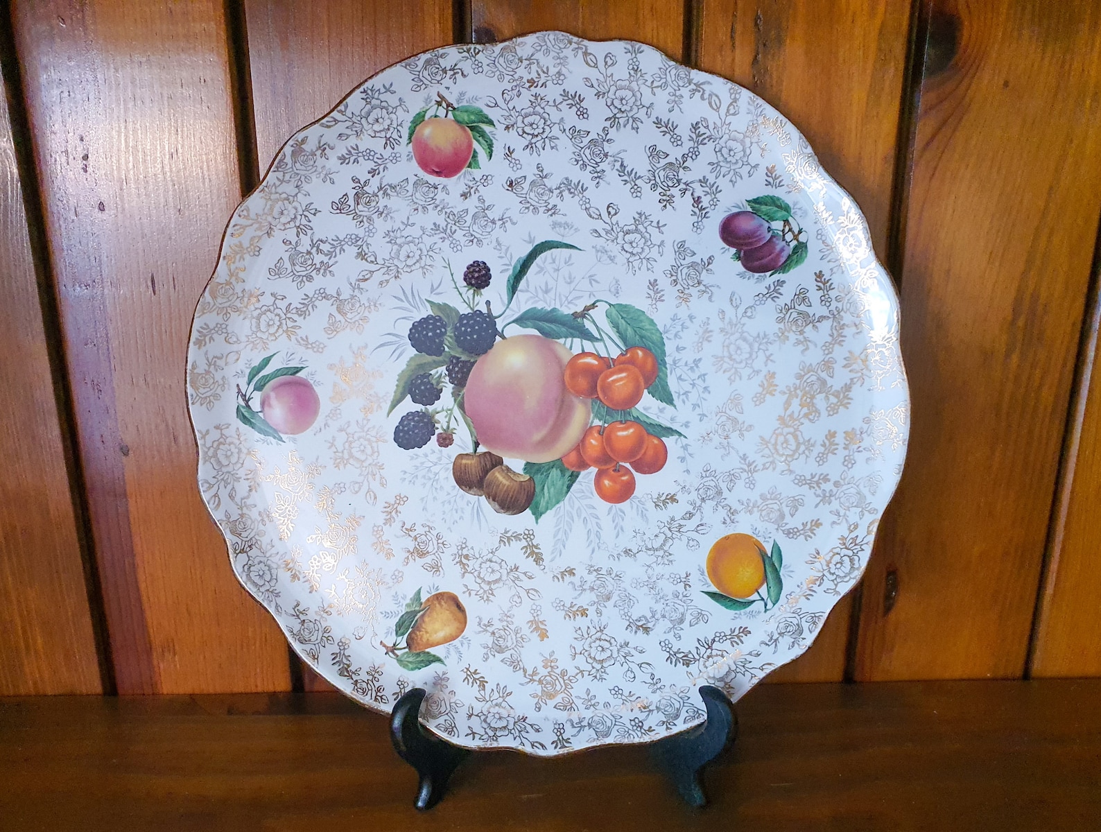 Vintage James Kent Ltd Old Foley Cake Plate With Pictures of Various ...