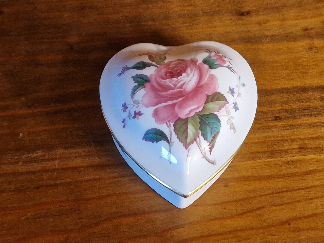 Vintage Spode Billingsley Rose Spray Heart Shaped Trinket Box. - Etsy