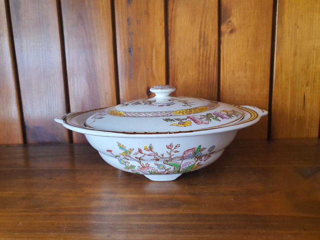 Vintage Washington Pottery Indian Tree Pattern Ironstone Serving Tureen ...