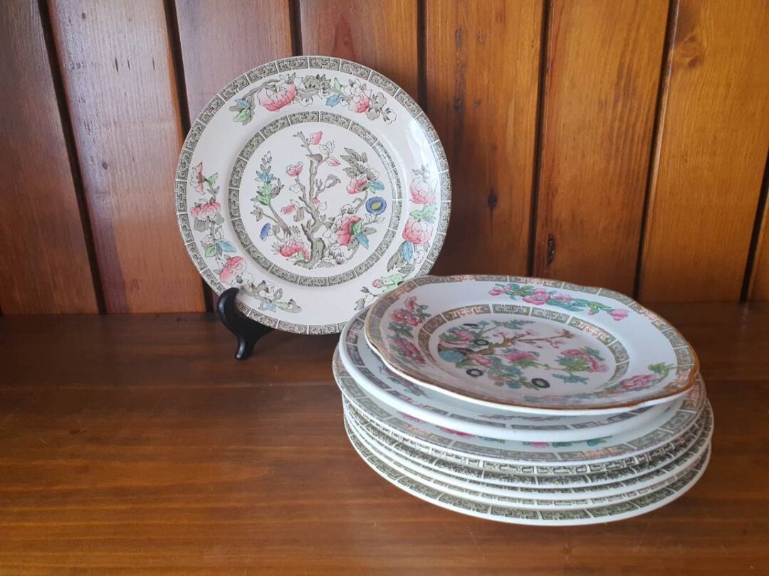 Vintage Indian Tree Tea Plates. Various Makers, Johnson Bros, Maddock ...