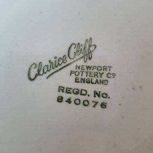 Vintage Clarice Cliff Plates in 4 Different Sizes. Reg No. 840076. Made ...