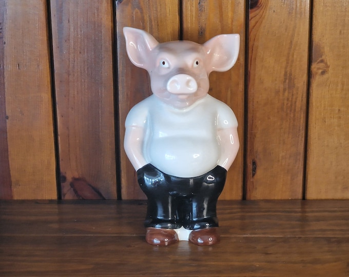 Vintage Pot Bellied Pig Money Box Made by Rising Hawk Pottery. - Etsy