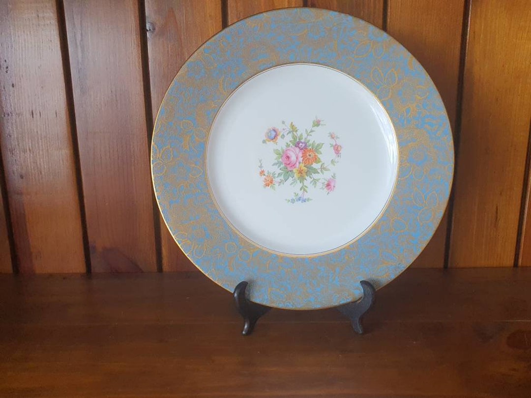 Vintage Minton Brocade Design Bone China Plate With Turquoise - Etsy