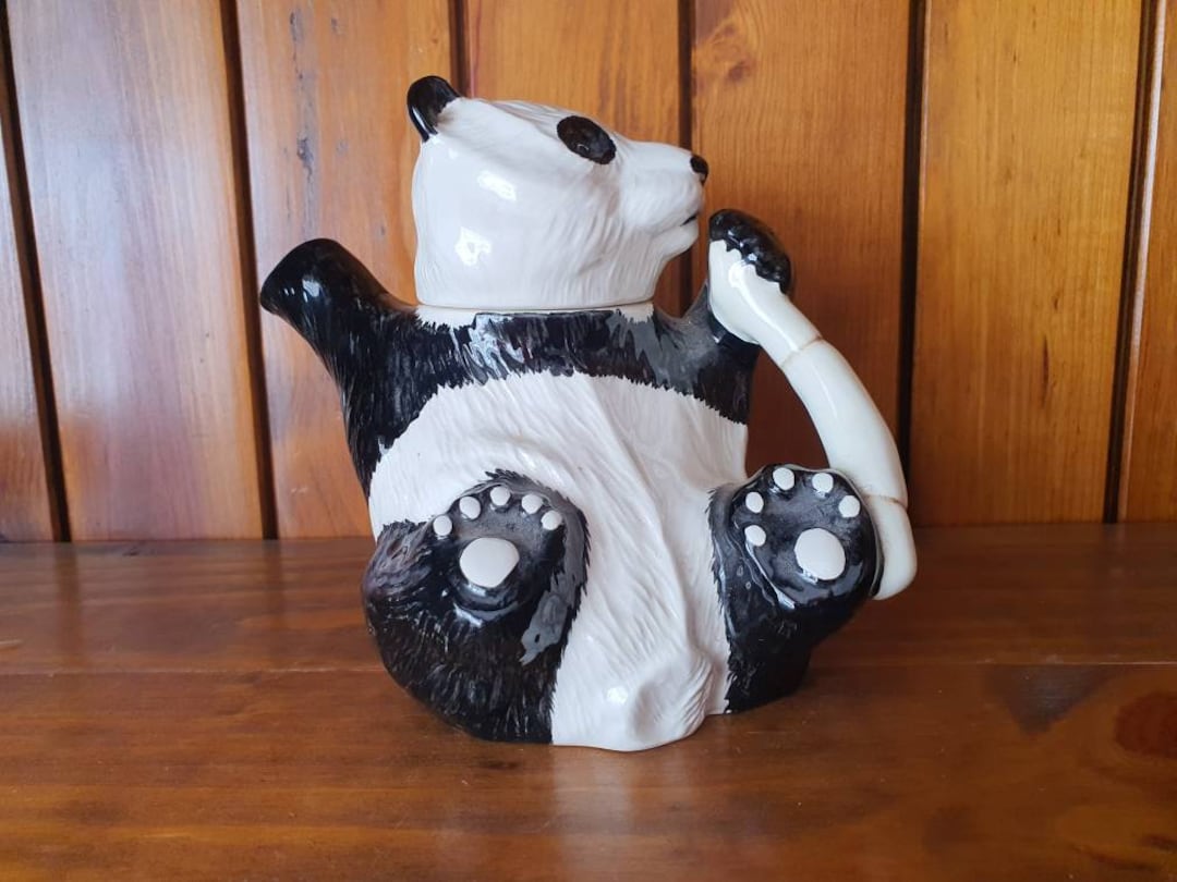 Vintage Beswick Panda Teapot With Bamboo Handle. - Etsy