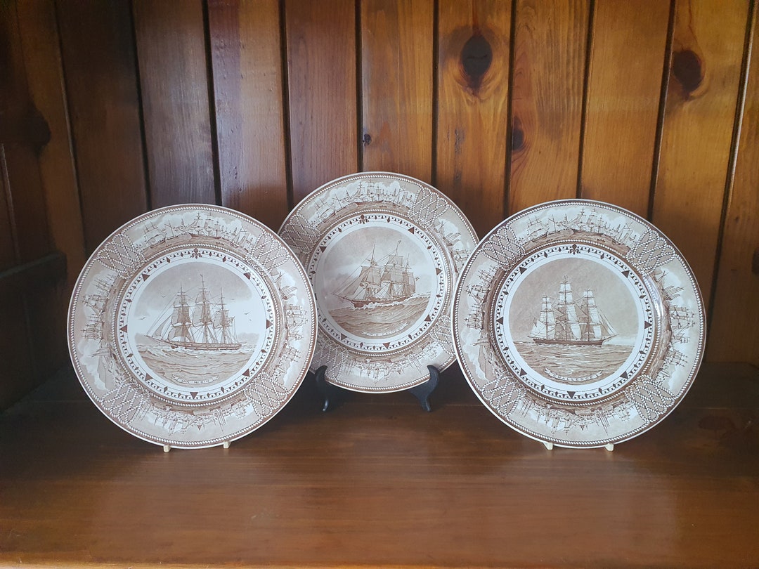 Vintage Wedgwood American Clipper Ship 9 Inch Side Plates. N B Palmer ...