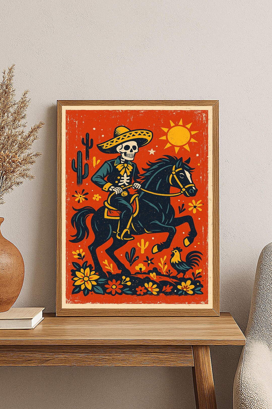 Skeleton Charro Horse Rider Digital Download Print | Día De Los Muertos ...