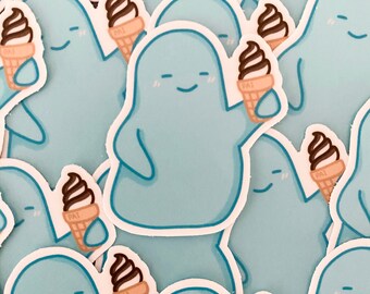 Choco Bear Ice Cream Sticker Weatherproof Vinyl Matte - Etsy