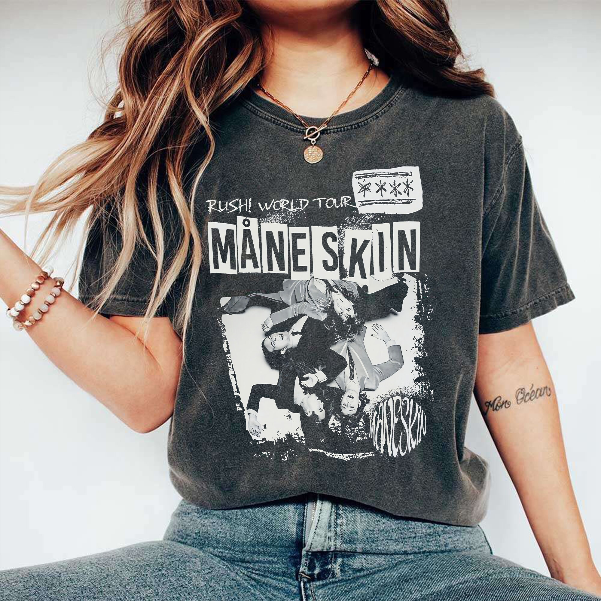 Maneskin png, Vintage Maneskin Rush World Tour 2023 Png, Maneskin Band ...